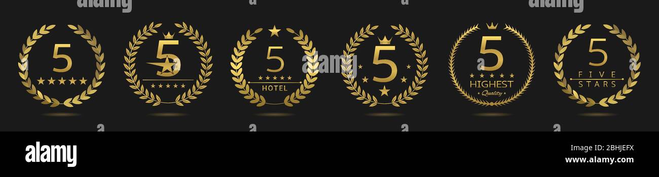 Five star badge set Stock Vector Image & Art - Alamy