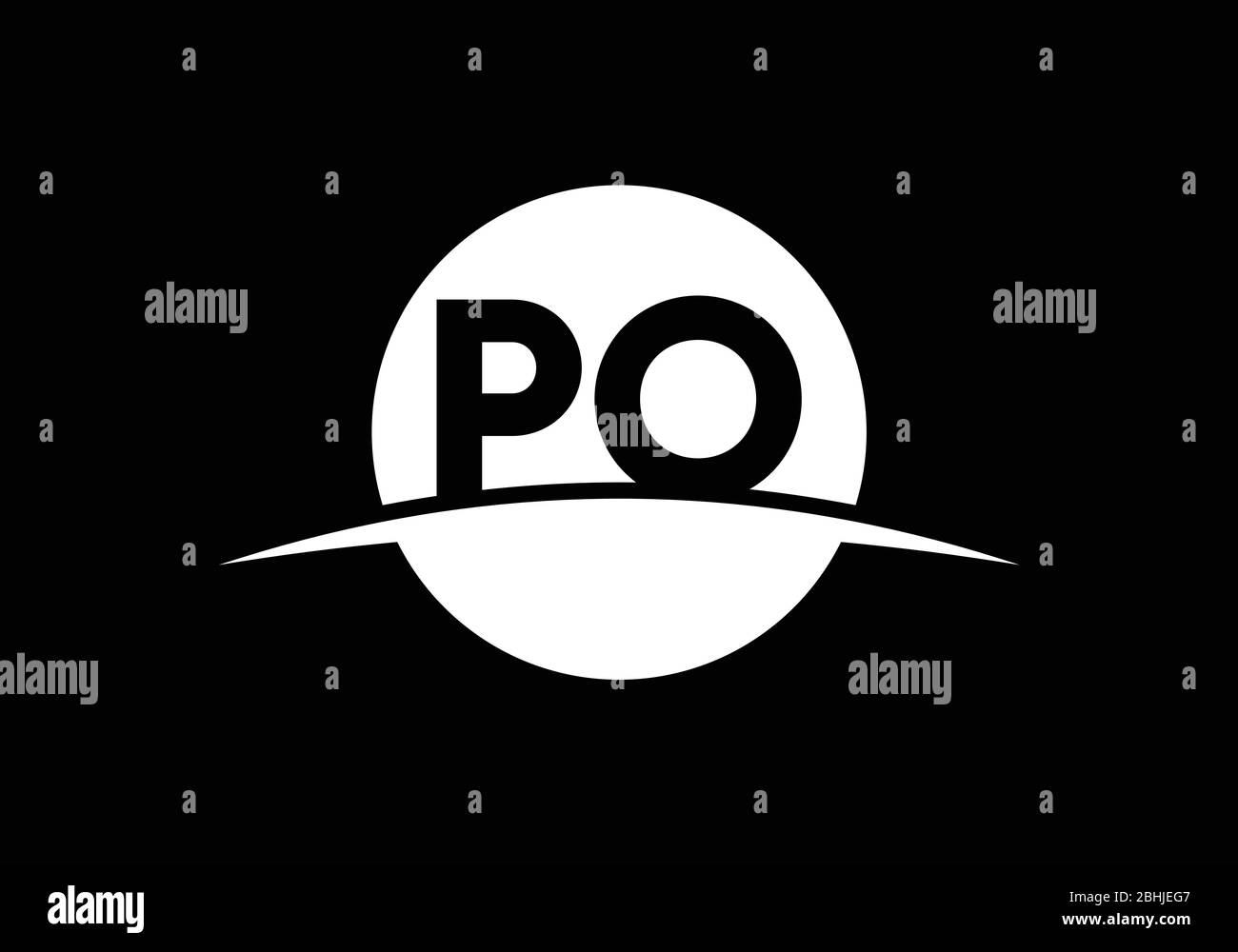 Initial Monogram Letter P O Logo Design Vector Template. PO Letter Logo ...