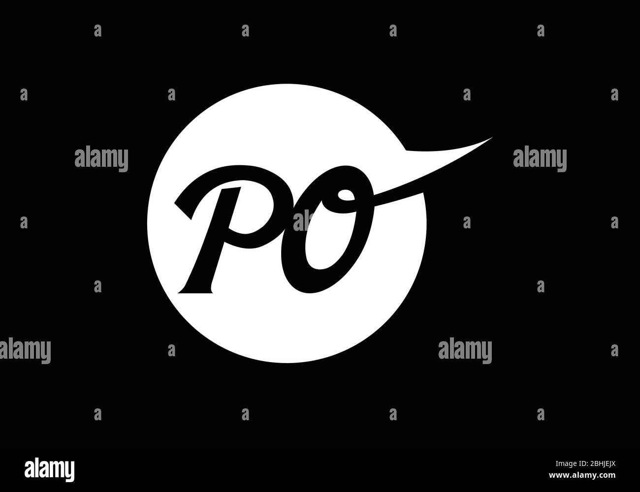 Initial Monogram Letter P O Logo Design Vector Template. PO Letter Logo ...