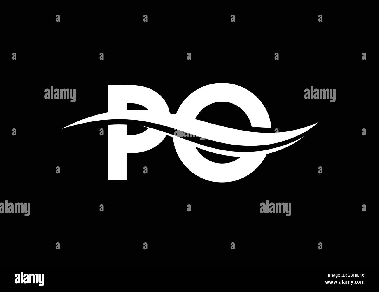 Initial Monogram Letter P O Logo Design Vector Template. PO Letter Logo ...
