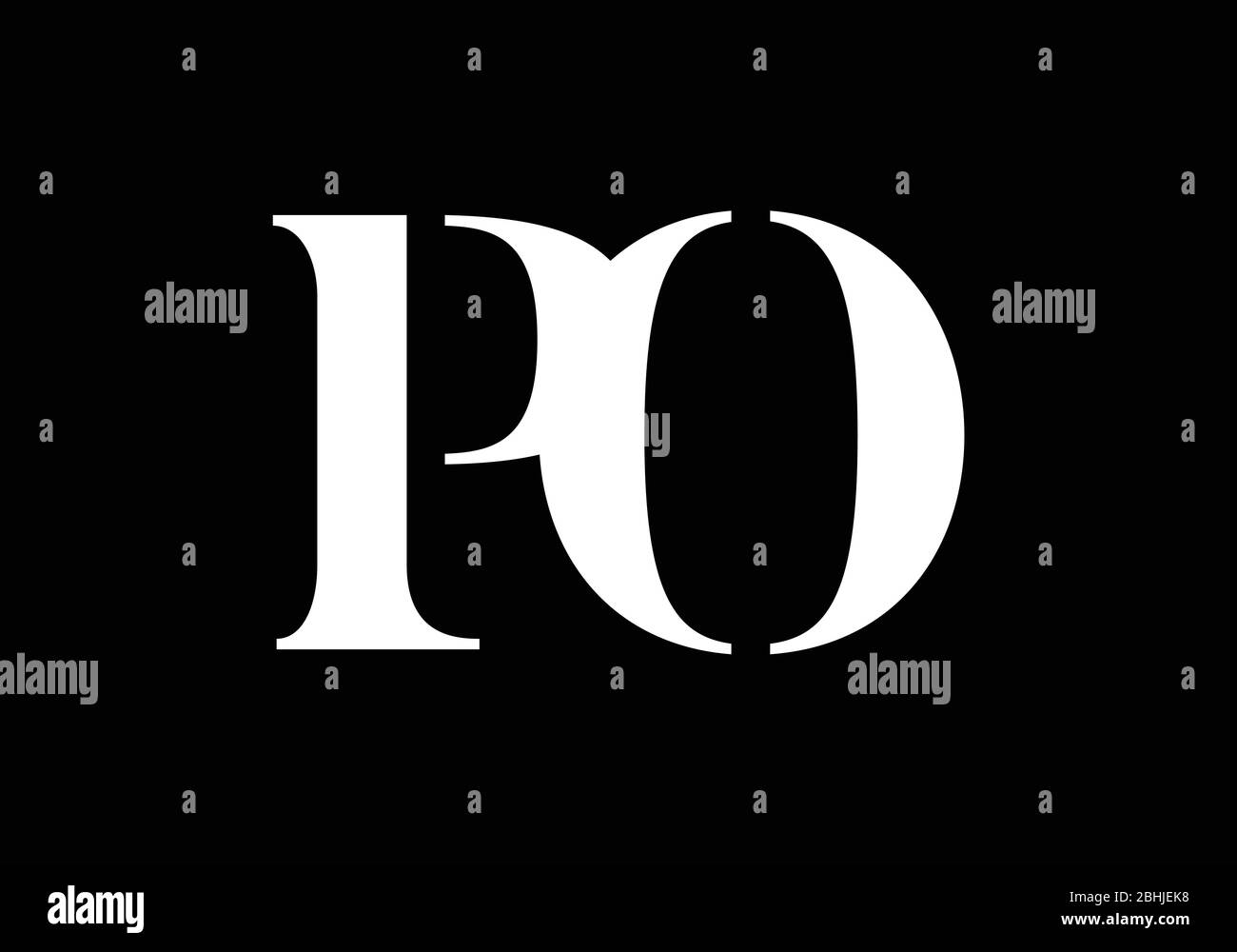 Initial Monogram Letter P O Logo Design Vector Template. PO Letter Logo ...