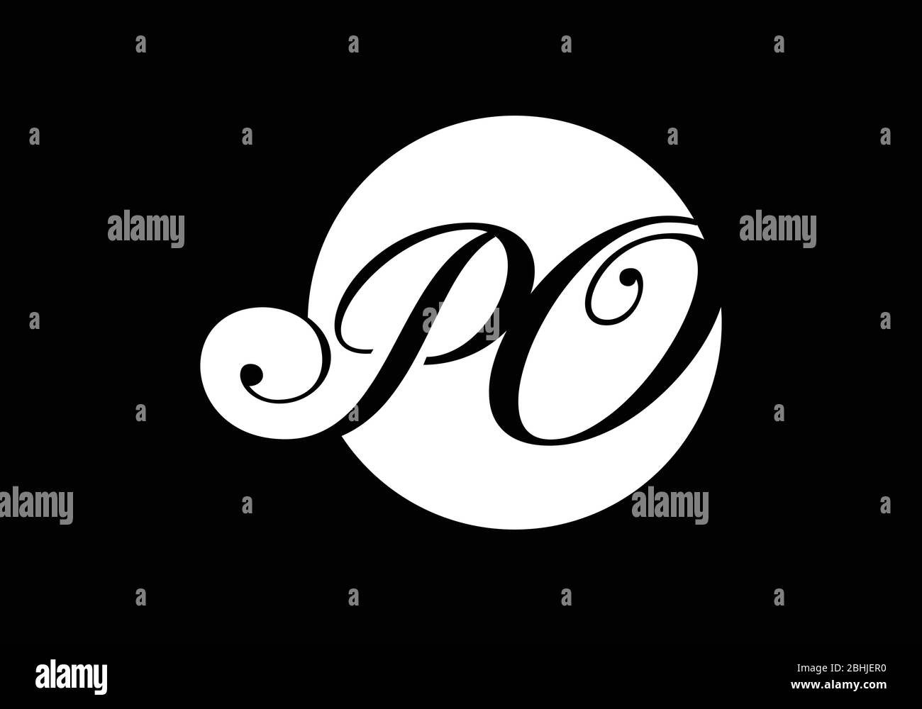 Initial Monogram Letter P O Logo Design Vector Template. PO Letter Logo ...