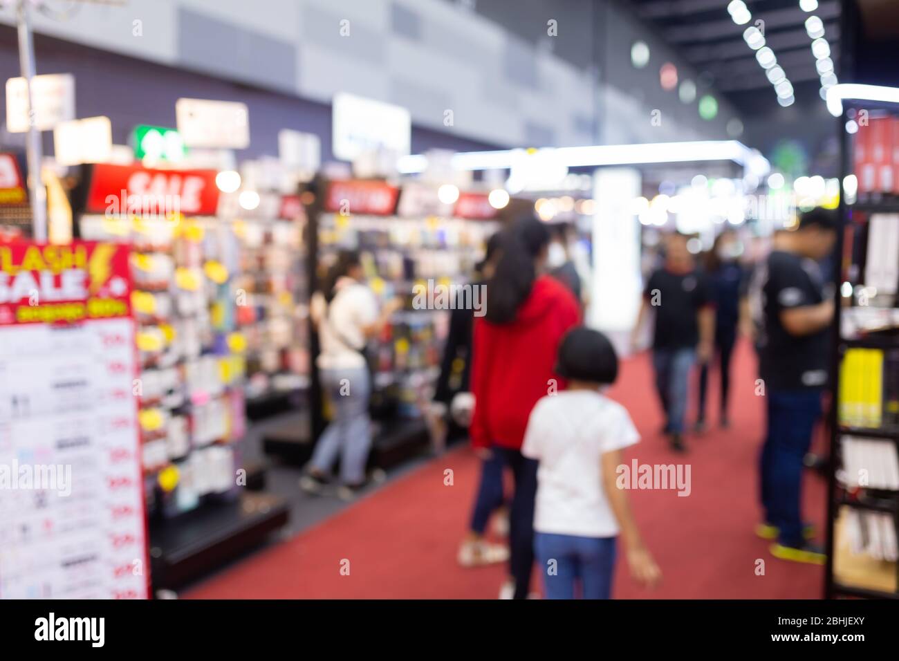 Abstract blur people in exhibition hall event trade show expo ...