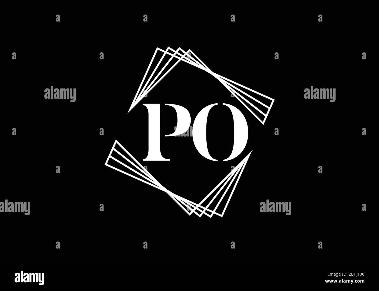 Initial Monogram Letter P O Logo Design Vector Template. PO Letter Logo ...