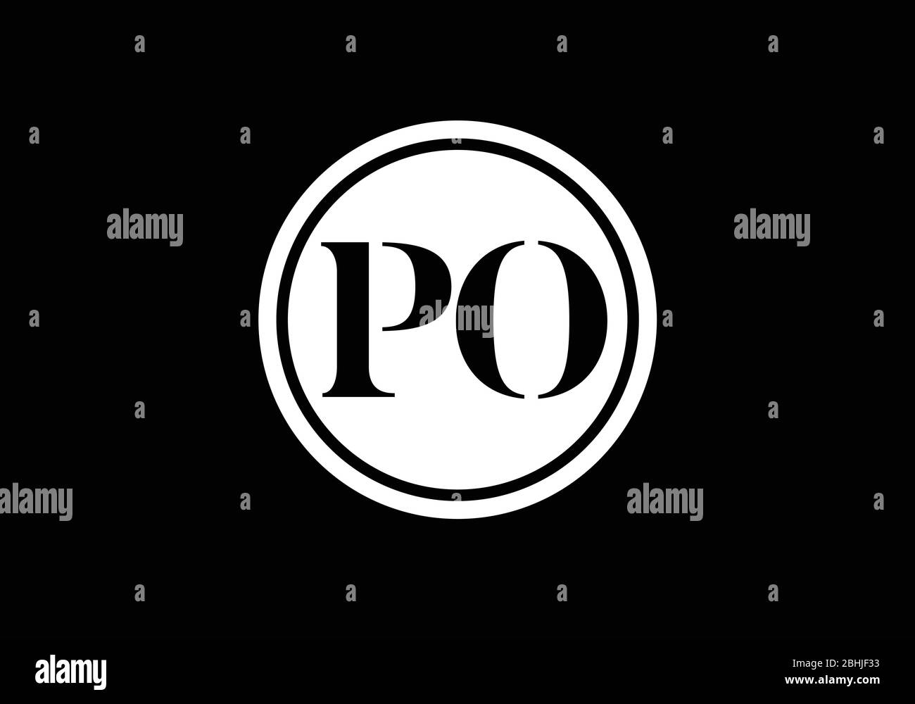 Initial Monogram Letter P O Logo Design Vector Template. PO Letter Logo ...