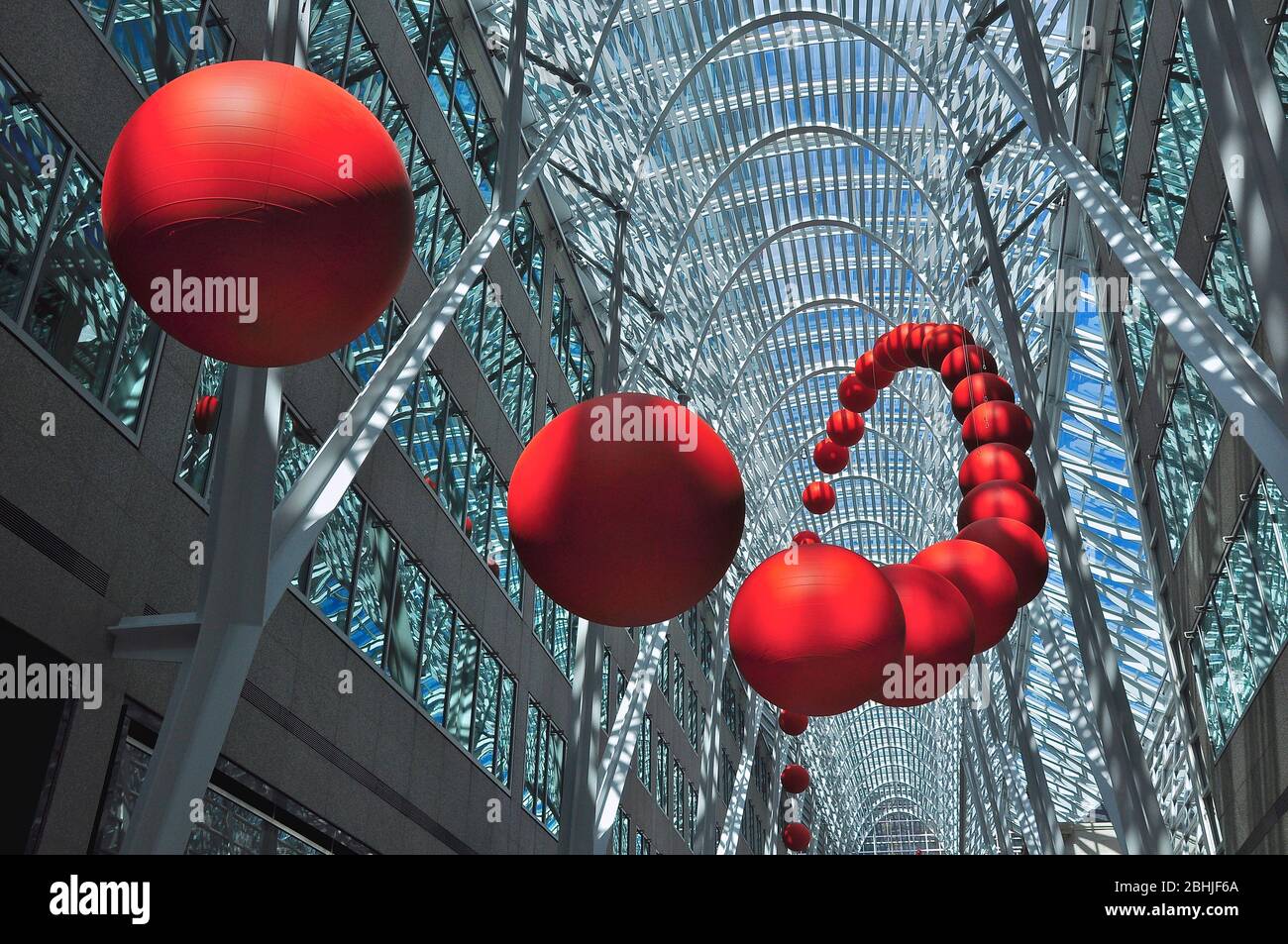 Toronto, Ontario, Canada - 06/12/2009: A group of red balls is ...
