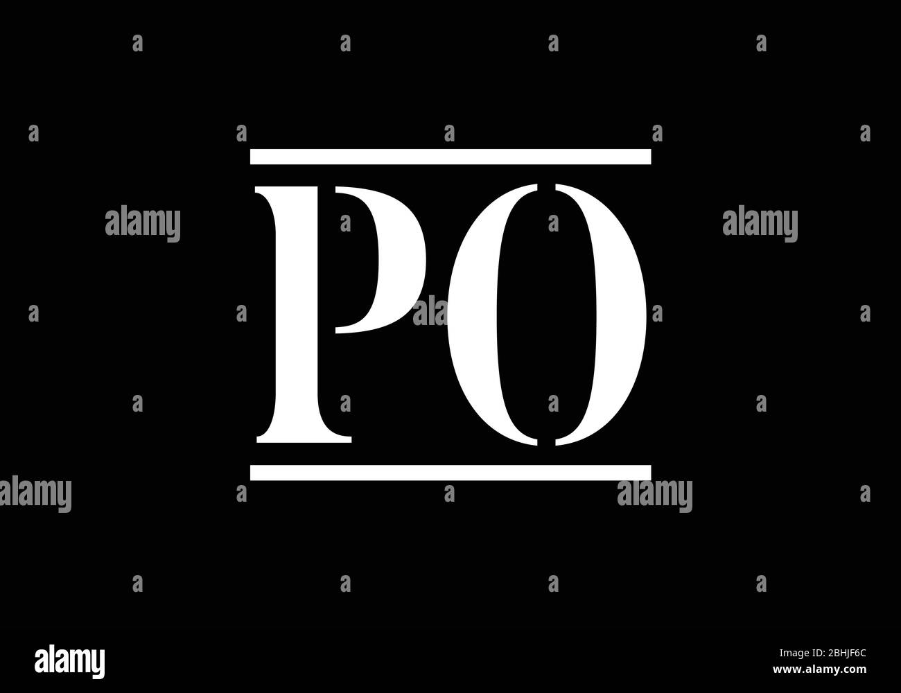 Initial Monogram Letter P O Logo Design Vector Template. PO Letter Logo ...