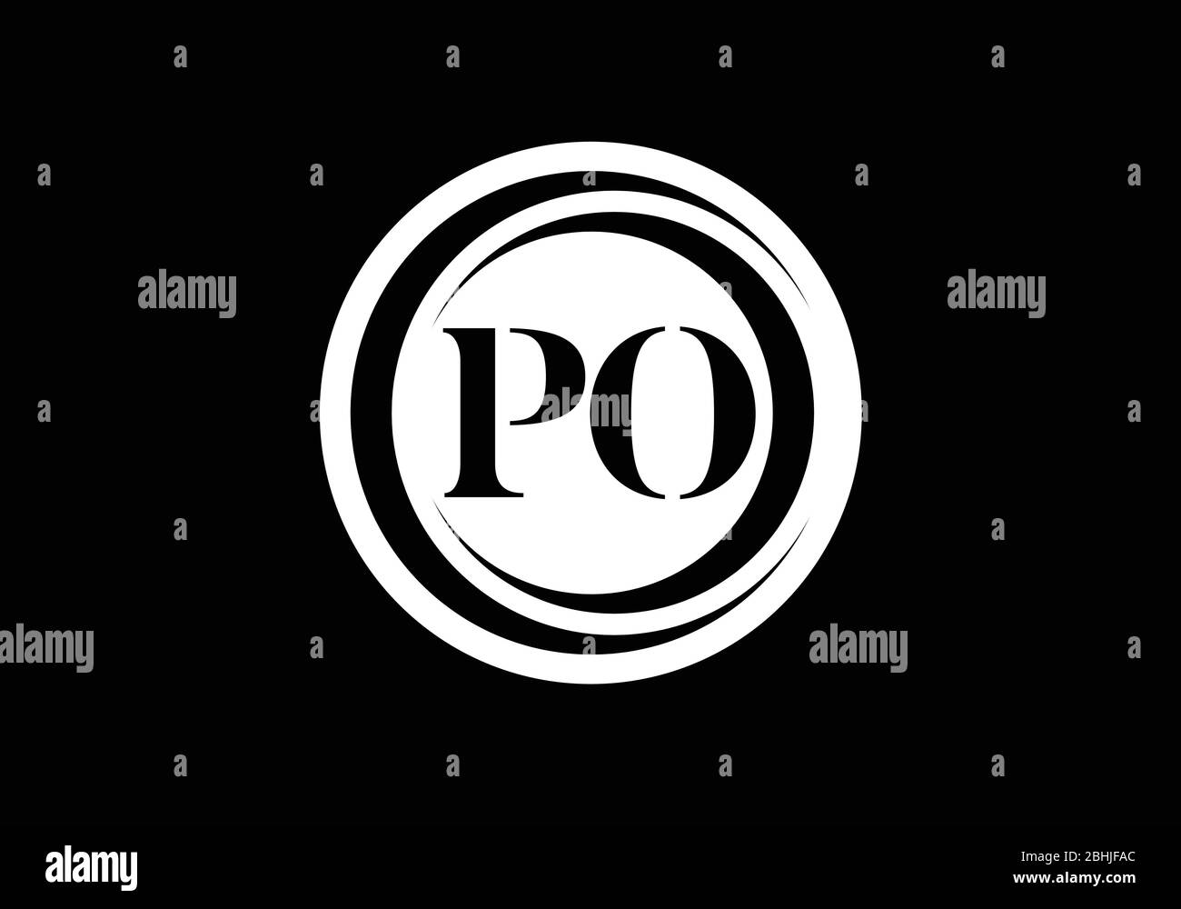 Initial Monogram Letter P O Logo Design Vector Template. PO Letter Logo ...