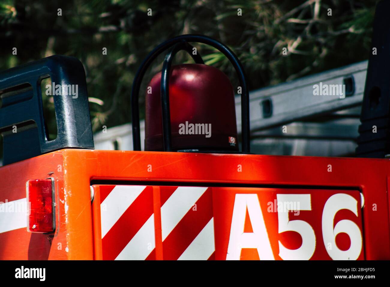 Athens Greece August 28, 2019 View of traditional Greek fire engine ...