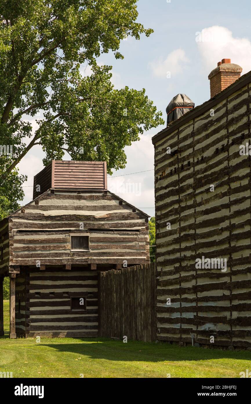 The corner tower at Historic Old Fort Wayne in Fort Wayne, Indiana, USA ...