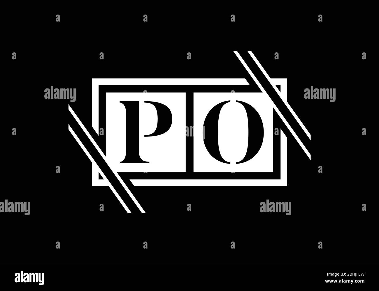 Initial Monogram Letter P O Logo Design Vector Template. PO Letter Logo ...