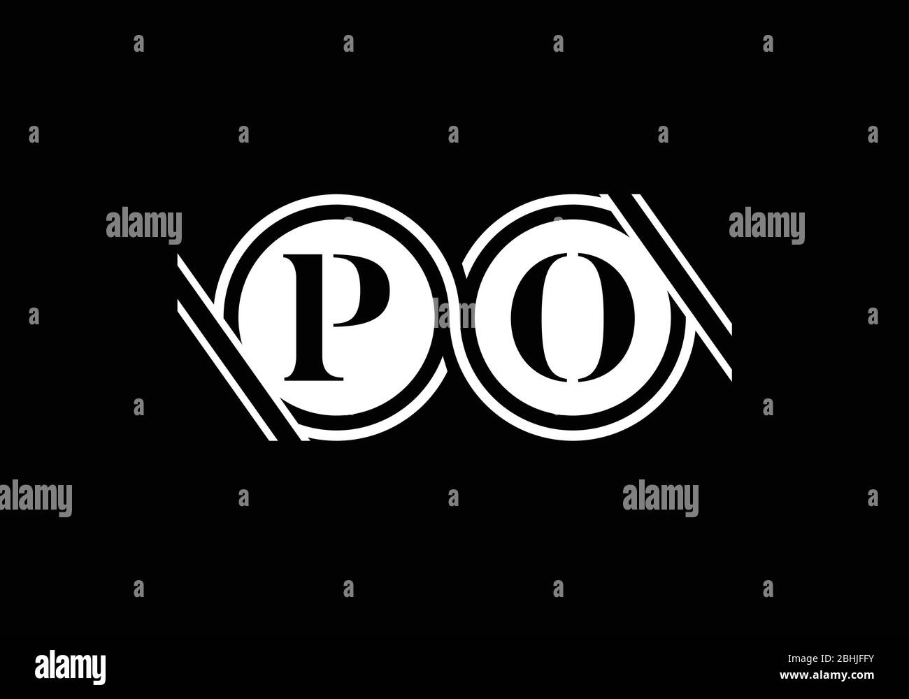 Initial Monogram Letter P O Logo Design Vector Template. PO Letter Logo ...