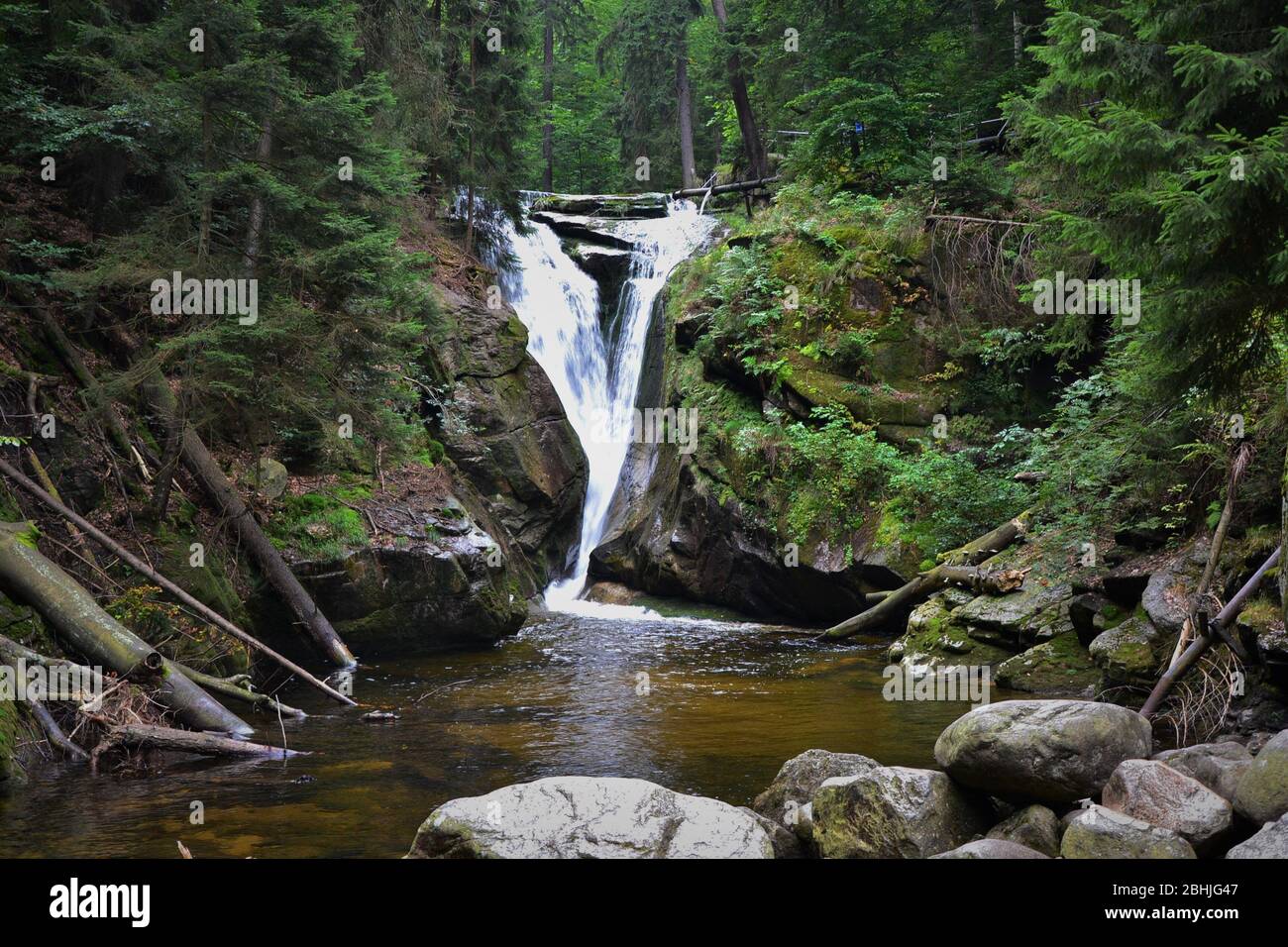 waterfall in deep forest Stock Photo - Alamy