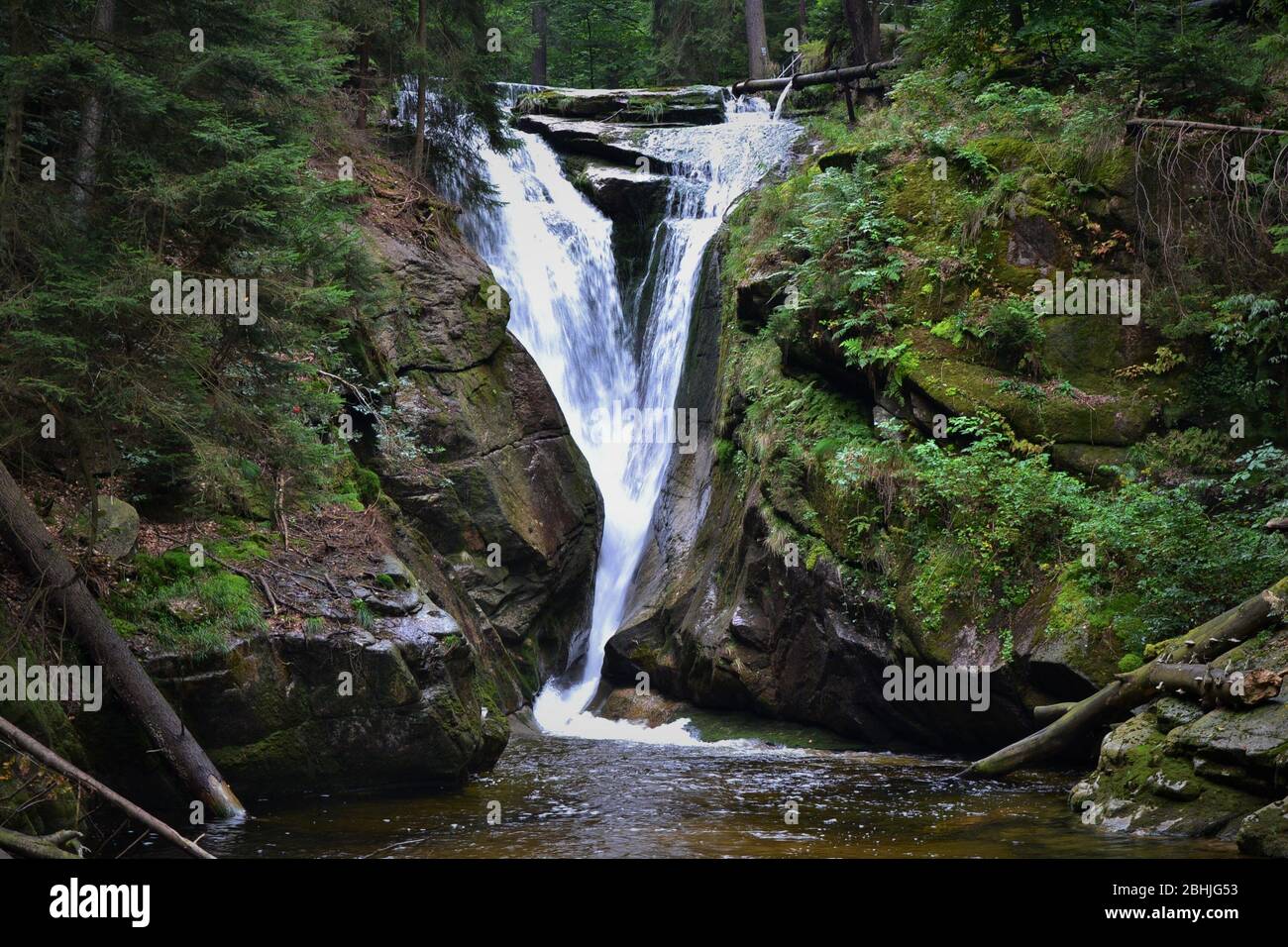 waterfall in deep forest Stock Photo - Alamy