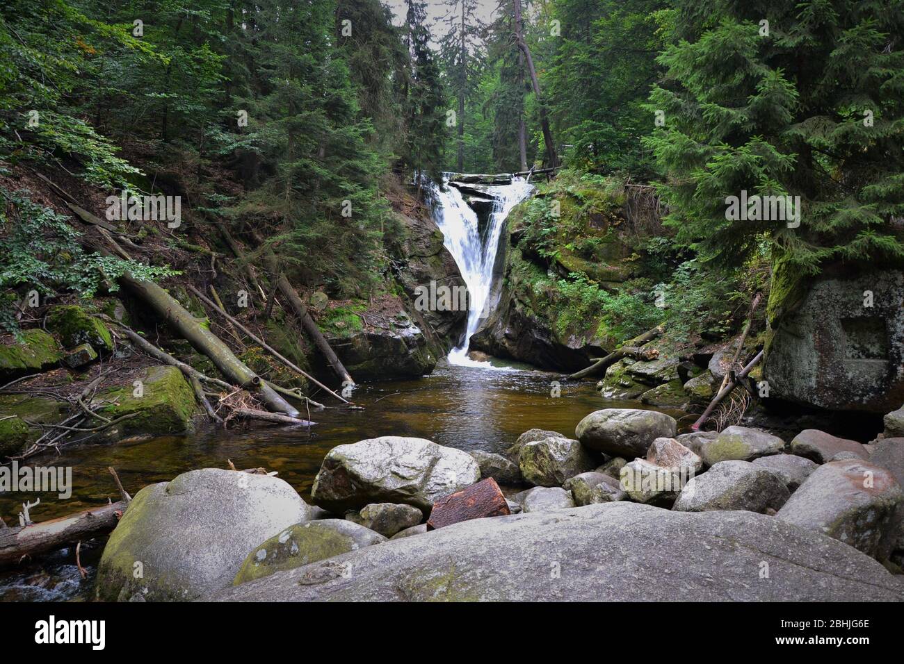 waterfall in deep forest Stock Photo - Alamy