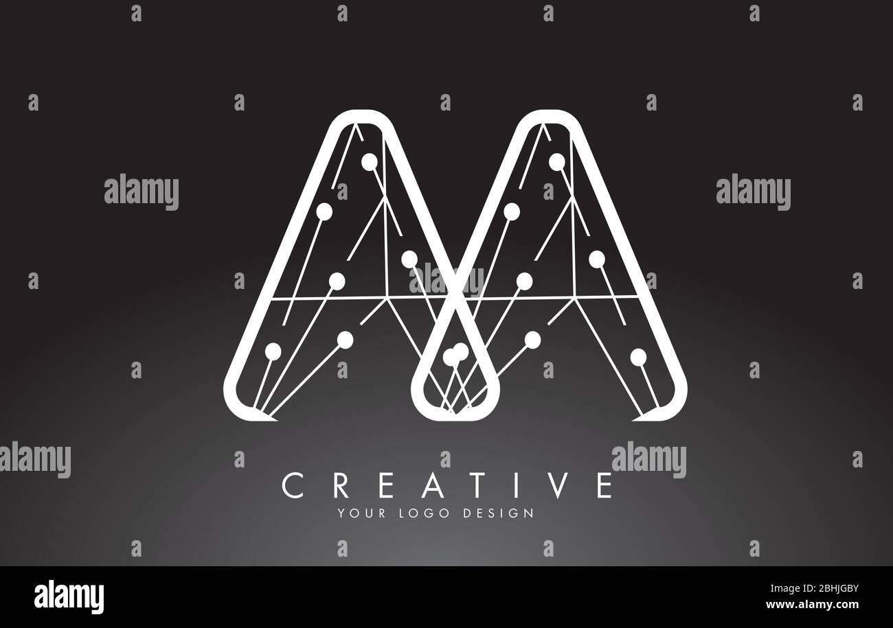 Letters AA A logo initials with Wires and white frame template. Vector ...