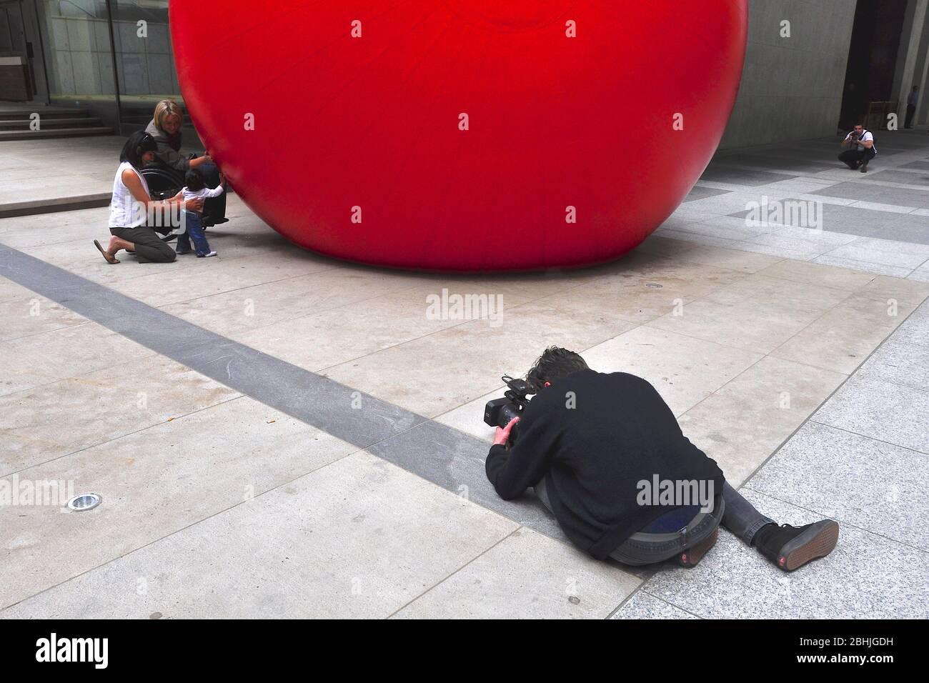Toronto, Ontario, Canada - 06/12/2009: A huge red ball is installed as ...