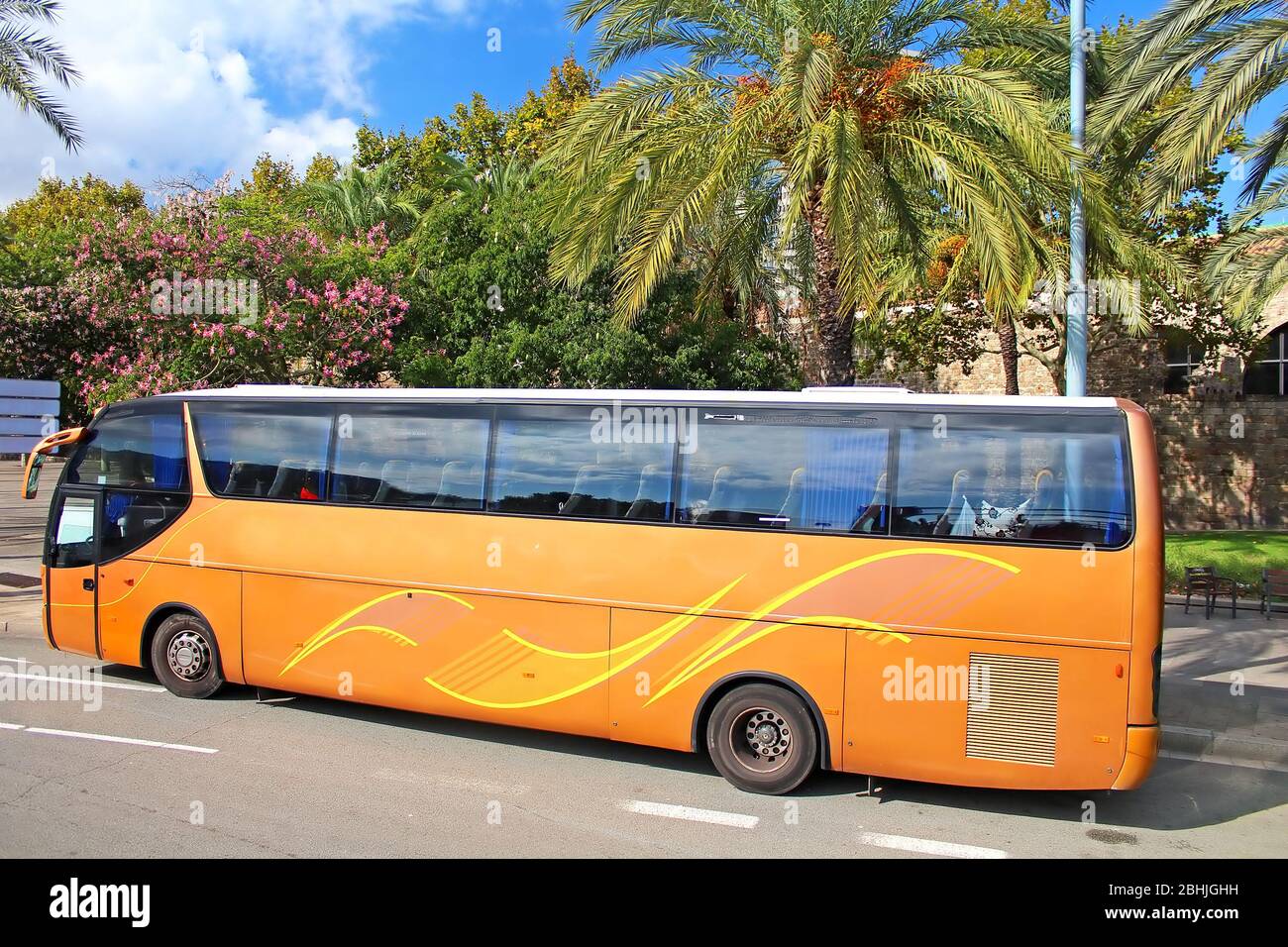 Tourist bus in Barcelona, Spain Stock Photo - Alamy