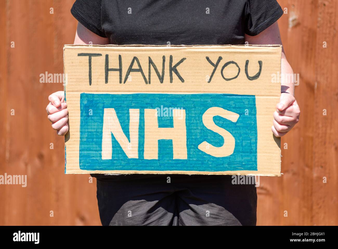 Thank-you NHS Placard Coronavirus Stock Photo - Alamy