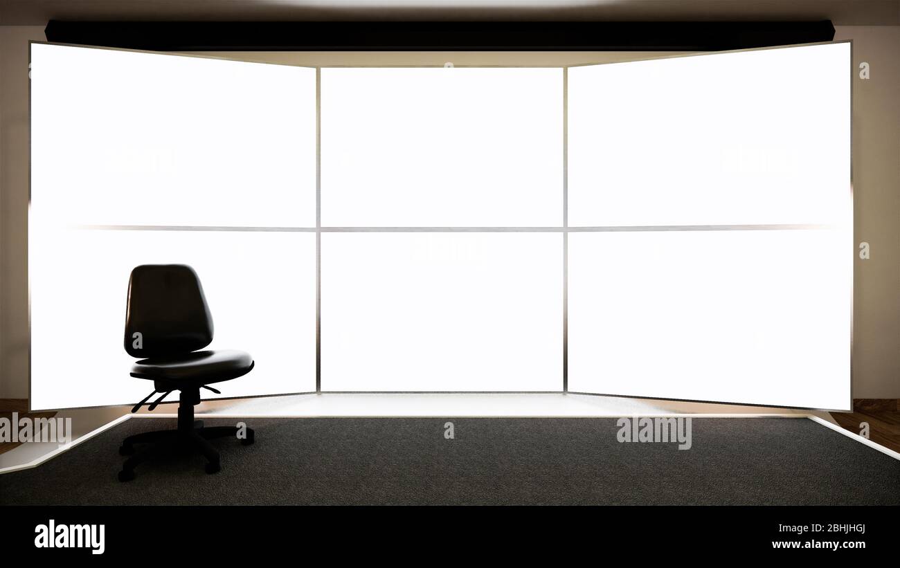 Studio - Modern Film Studio with white Screen. 3D rendering Stock Photo ...