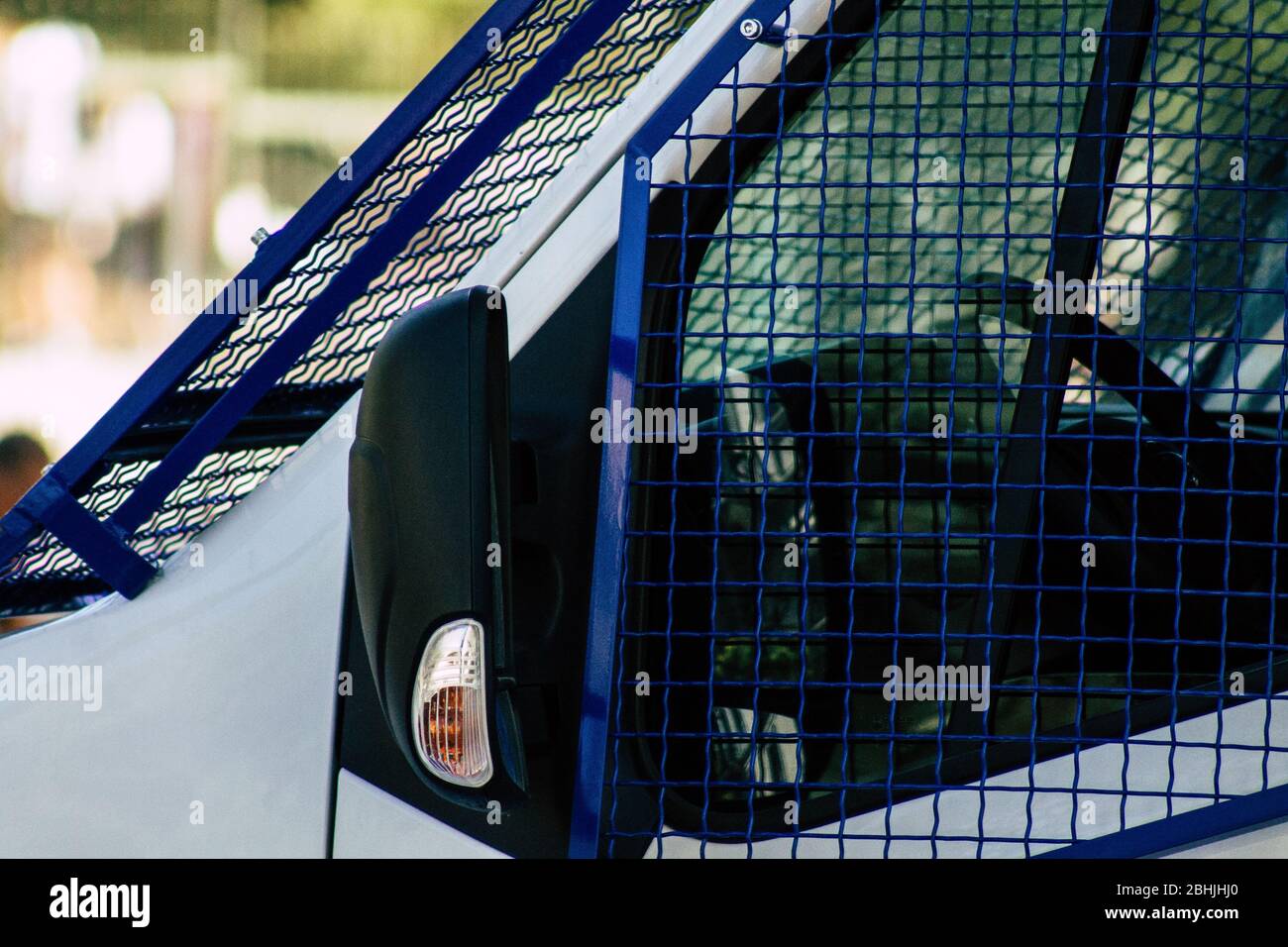 Athens Greece August 28, 2019 View of a Greek police car parked front ...
