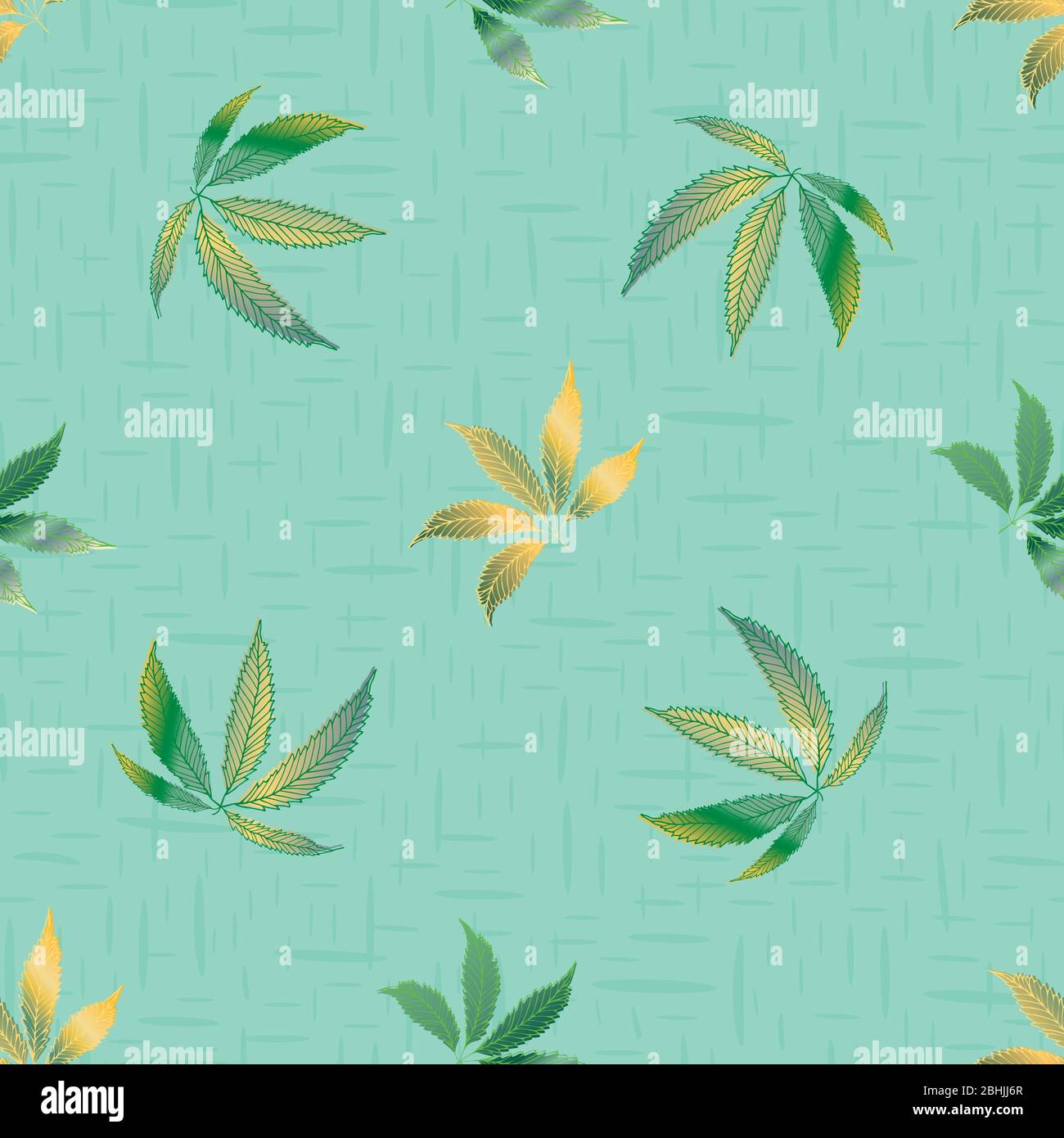 Vector cannabis leaves seamless vector pattern background. Hand drawn ...