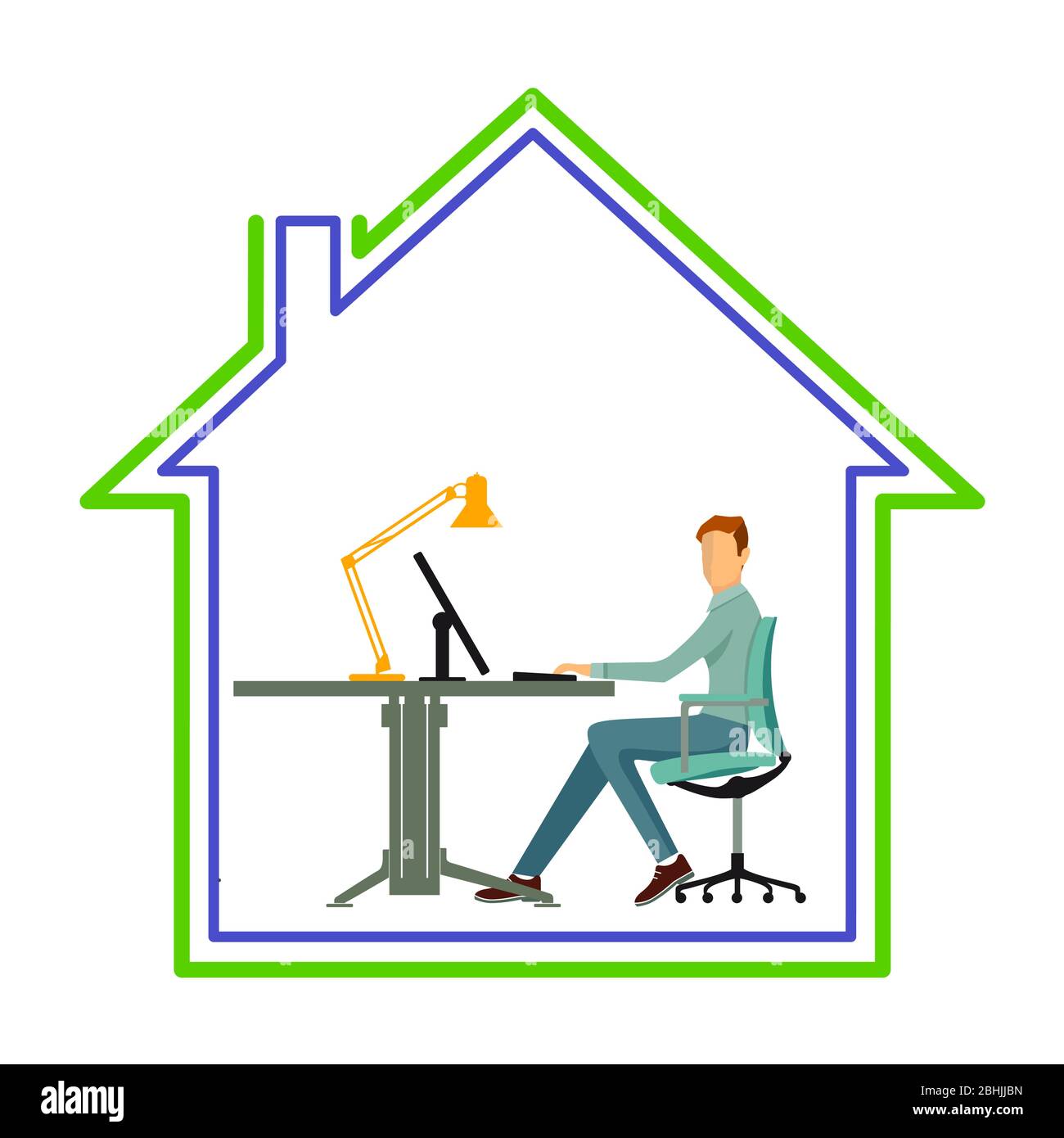Work from home. - vector illustration Stock Vector Image & Art - Alamy