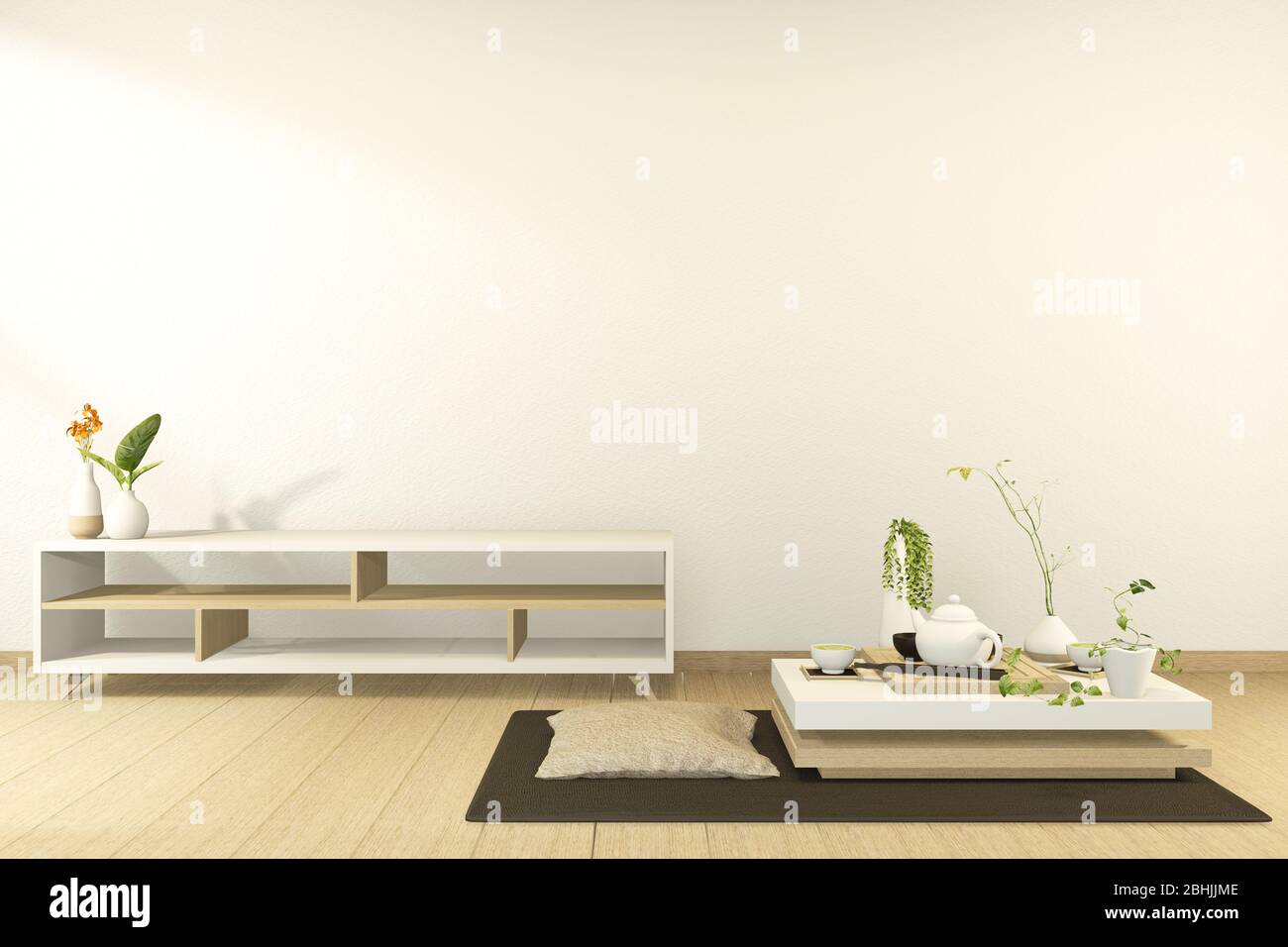Tv cabinet in tropical mint room Japanese - zen style,minimal designs ...