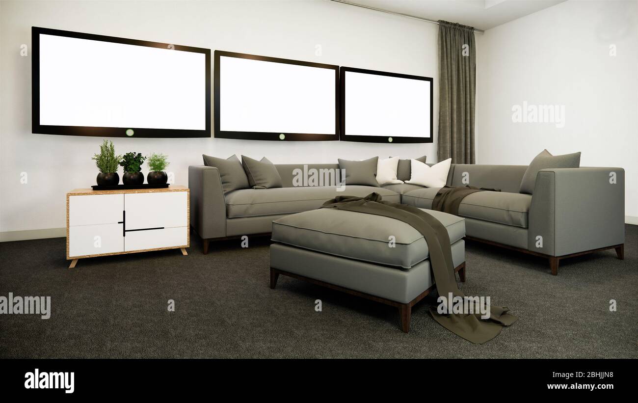News studio white room design Backdrop for TV shows.3D rendering Stock ...