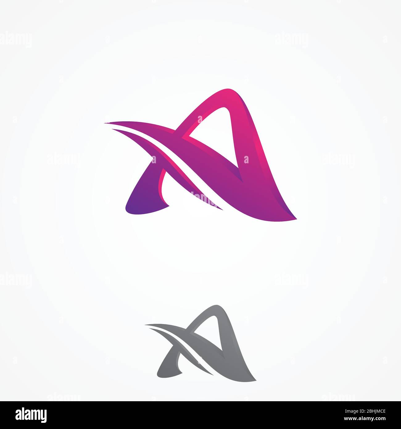 A letter design vector illustration template with color gradation for ...