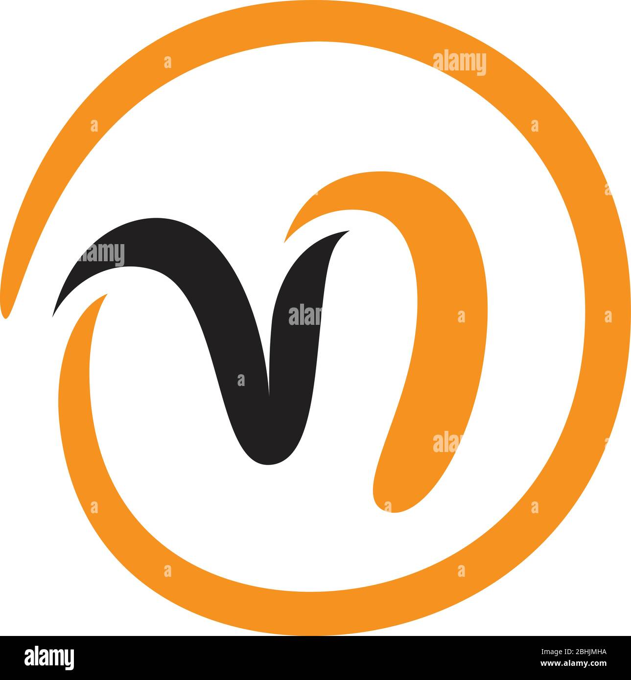 Abstract round letter M technology symbol. Unique round letter M on the ...