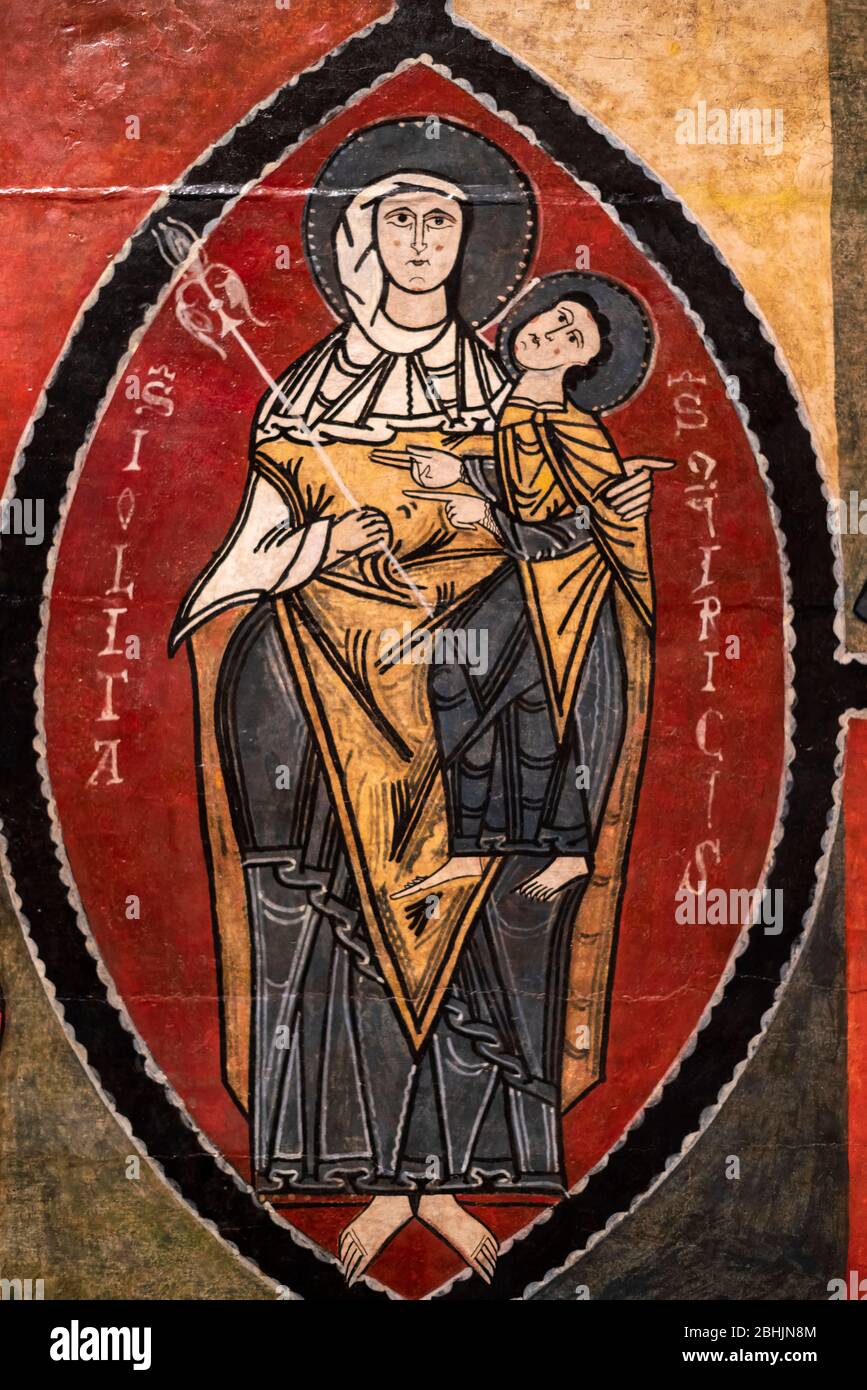 Romanesque art in the National Art Museum of Catalonia,Barcrelona,Altar ...