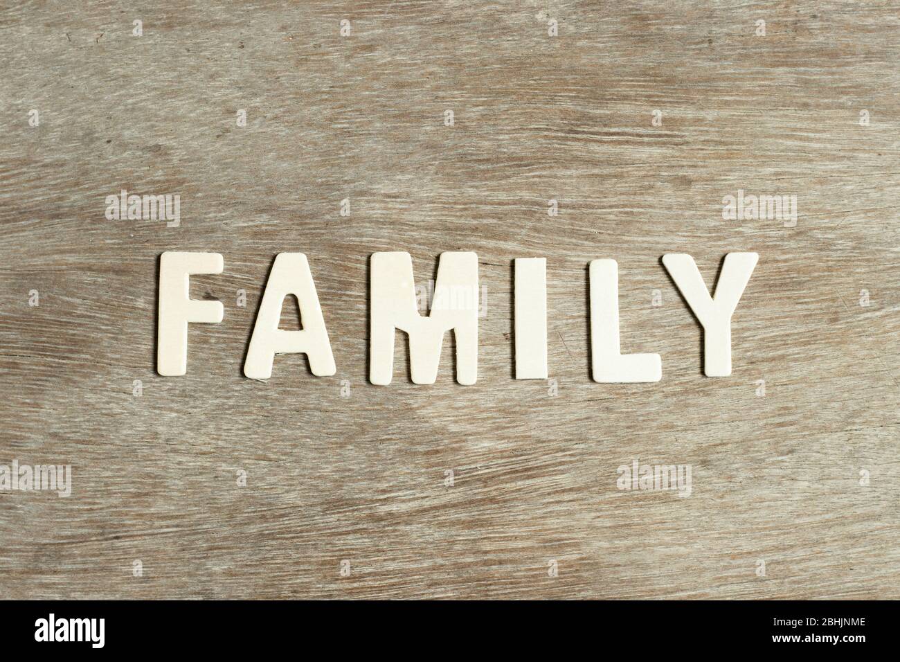 Alphabet letter in word family on wood background Stock Photo - Alamy
