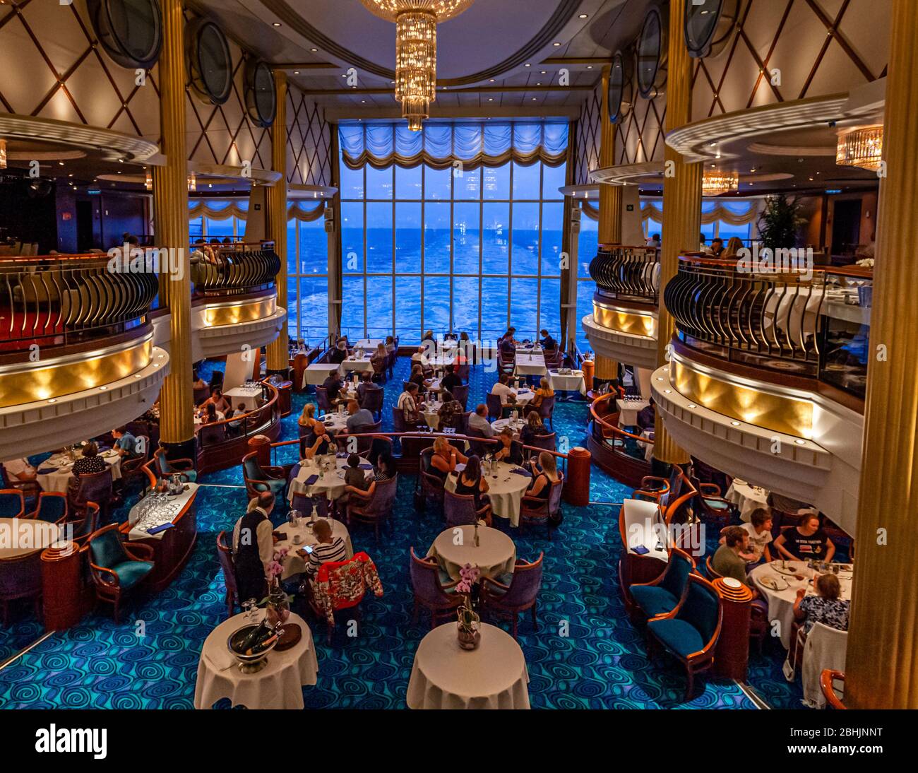 Restaurant in Color Line Ferry Boat in the Baltic Sea to Oslo Stock ...