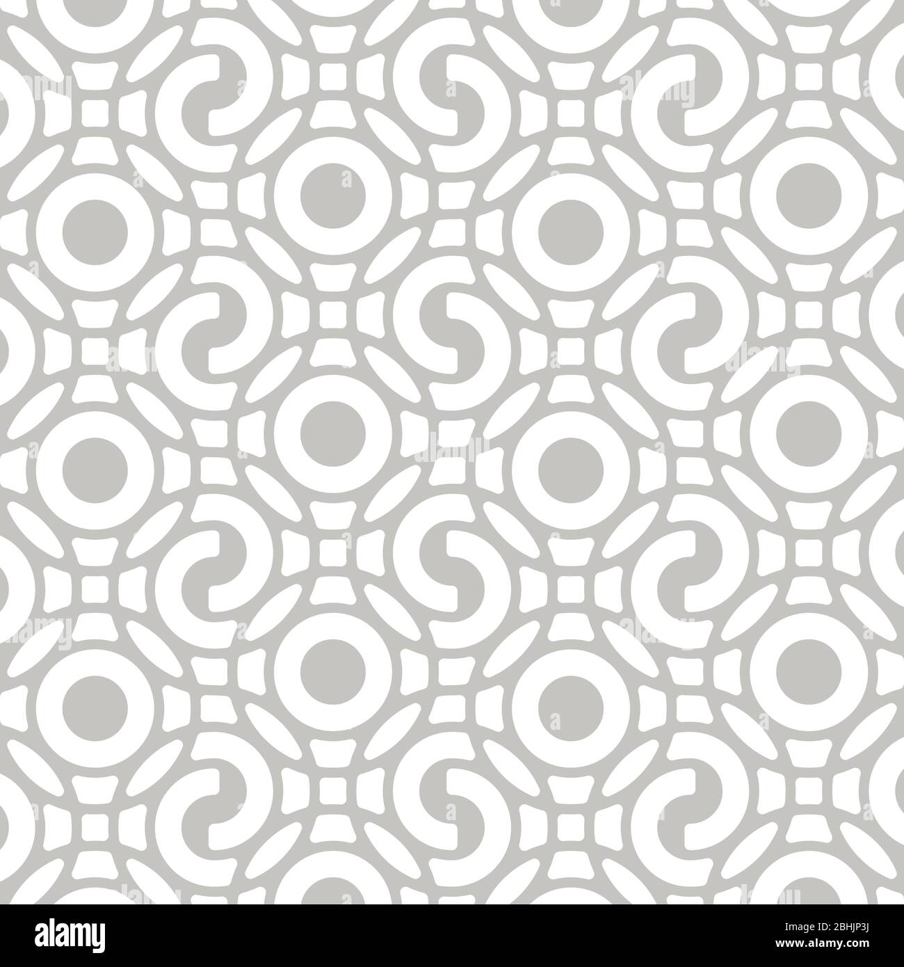 Vector middle round art decoration seamless patterns. Monochrome design ...