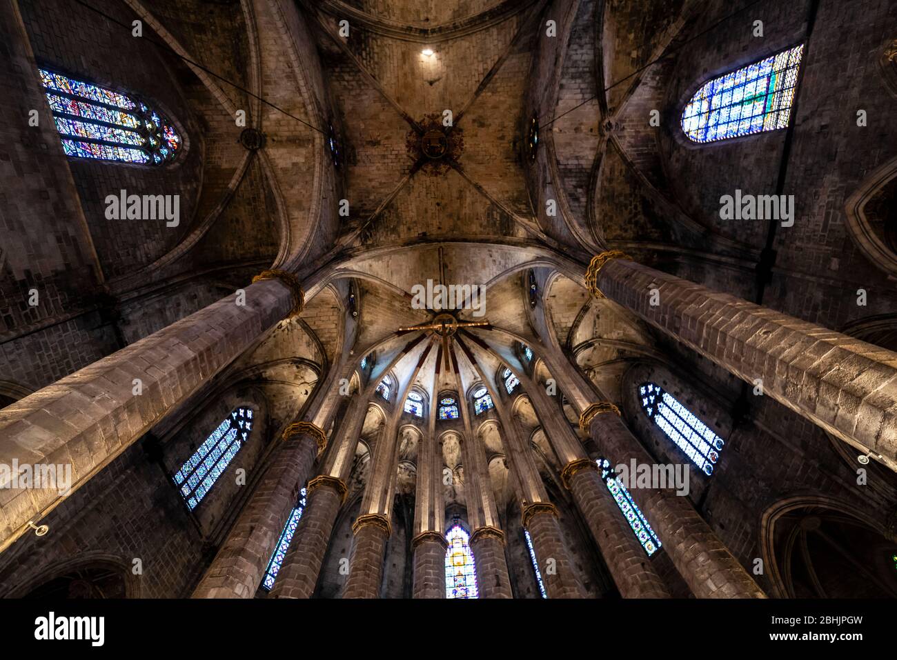 Basilica of Santa María del Mar, Barcelona,Catalunya,Spain,Europe Stock ...