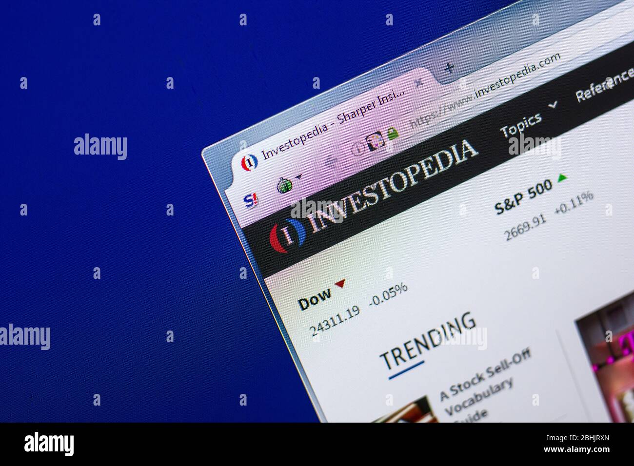 Ryazan, Russia - April 29, 2018: Homepage of Investopedia website on ...