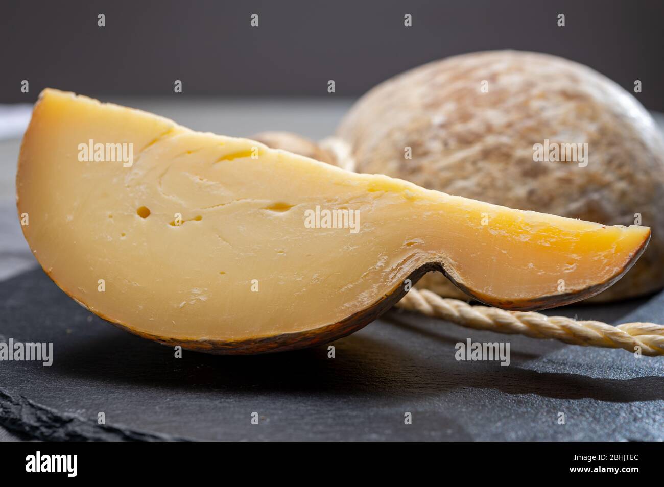Italian semi hard matured caciocavallo cheese, handmade and aged in ...