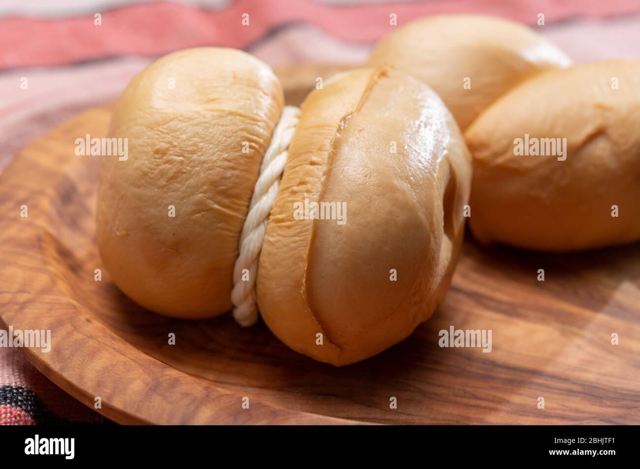 Italian semi hard handmade smoked scamorza cheese, from cow milk from ...