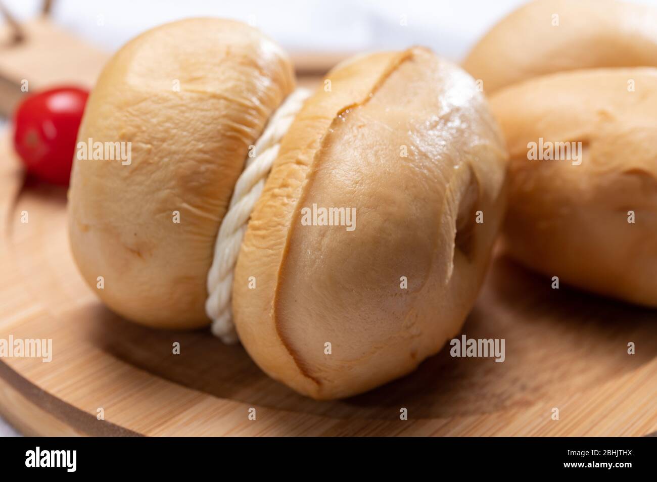 Italian semi hard handmade smoked scamorza cheese, from cow milk from ...