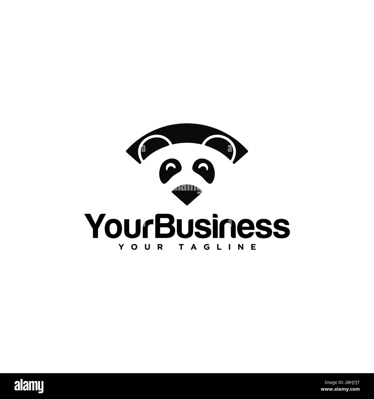 Panda logo silhouette Stock Vector Images - Alamy