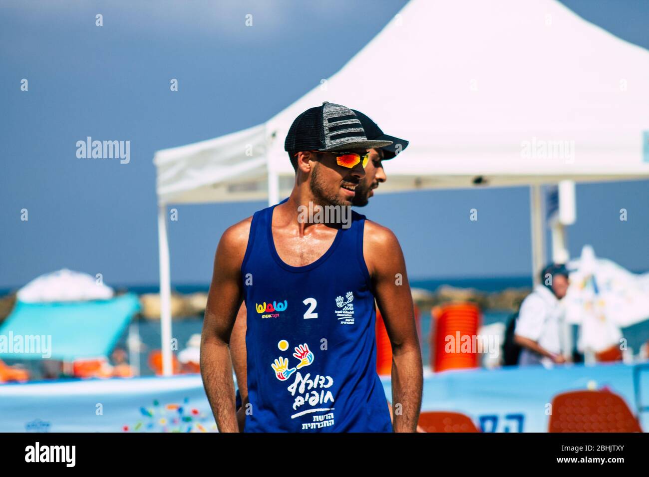 Tel Aviv Israel August 24, 2019 View of unknown Israeli people playing ...
