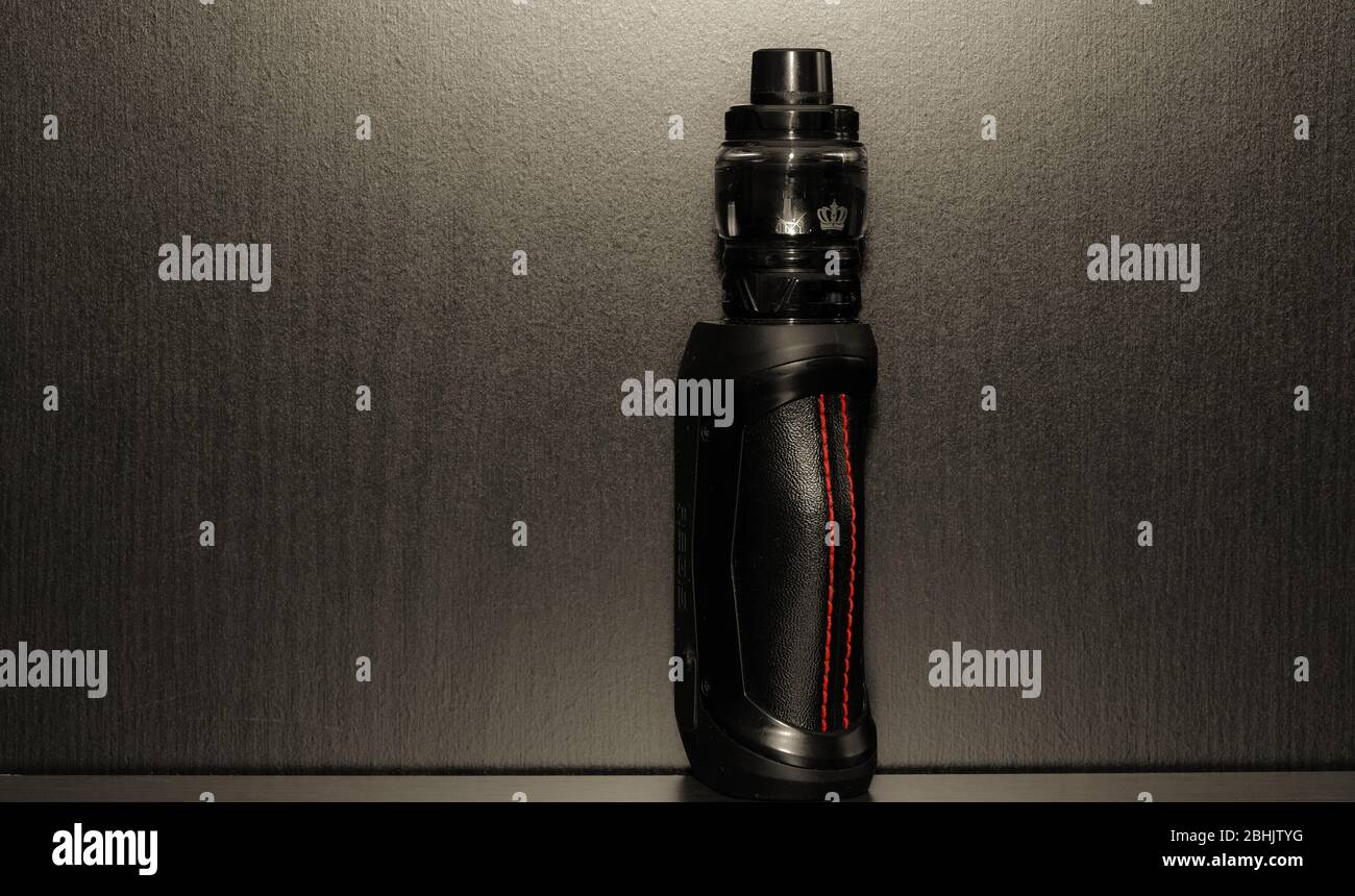 Vape or e-cigarette. Vaping set on the table. Trend, alternative Stock ...