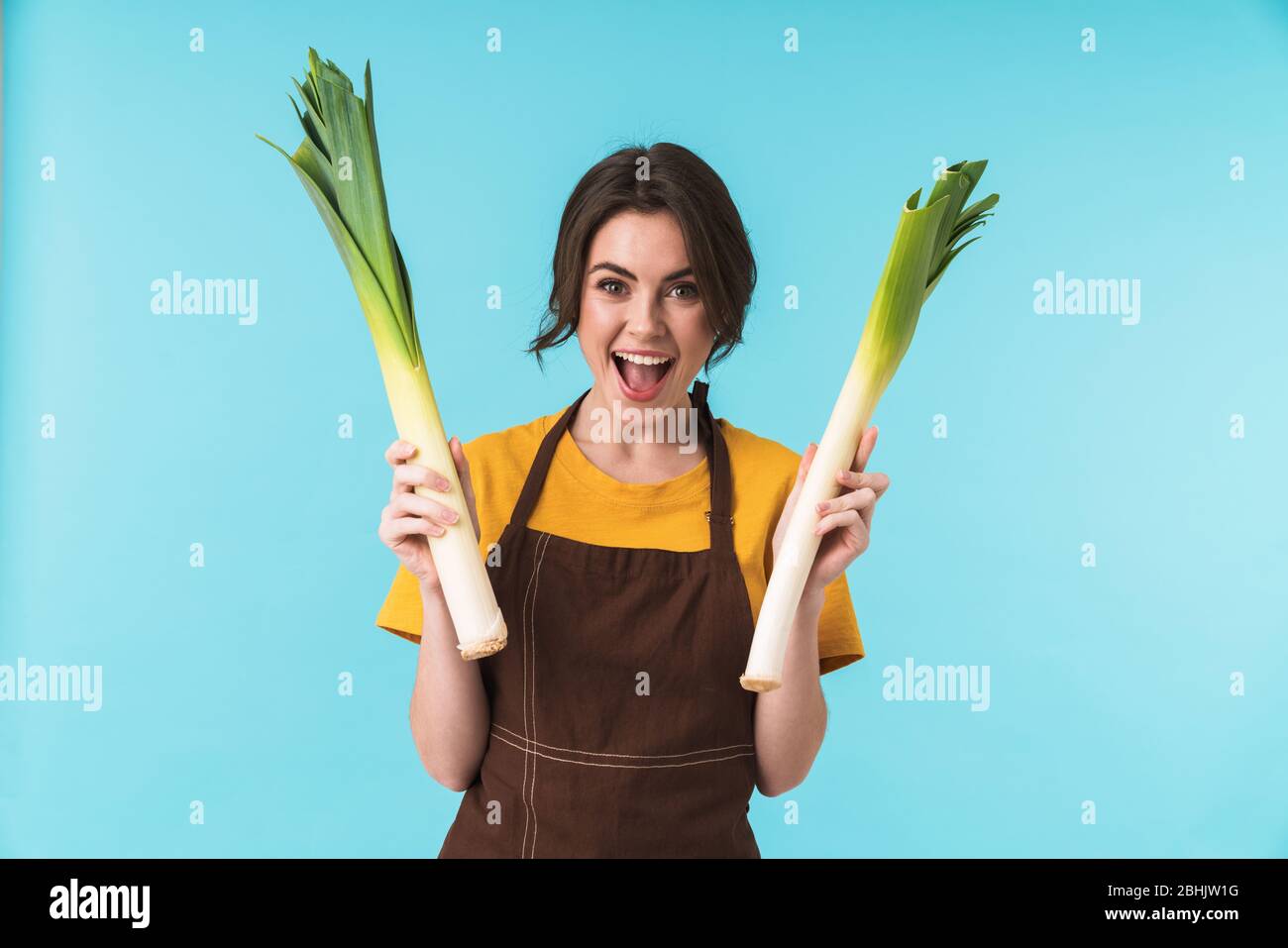 Holding leek hi-res stock photography and images - Alamy