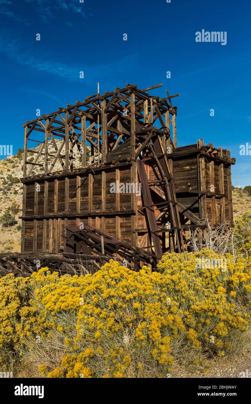 The Pioche Aerial Tramway transported silver ore from the mines to the ...