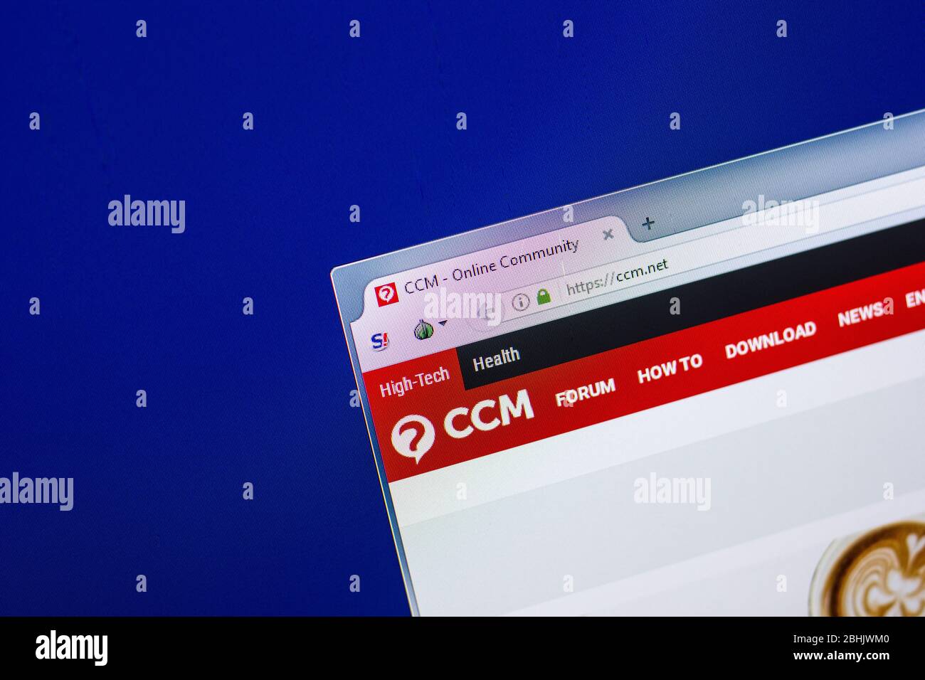 Ryazan, Russia - April 29, 2018: Homepage of CCM website on the display of PC, url - CCM.net ...