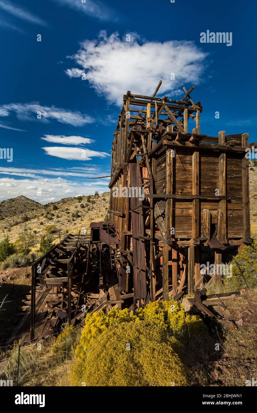 The Pioche Aerial Tramway transported silver ore from the mines to the ...