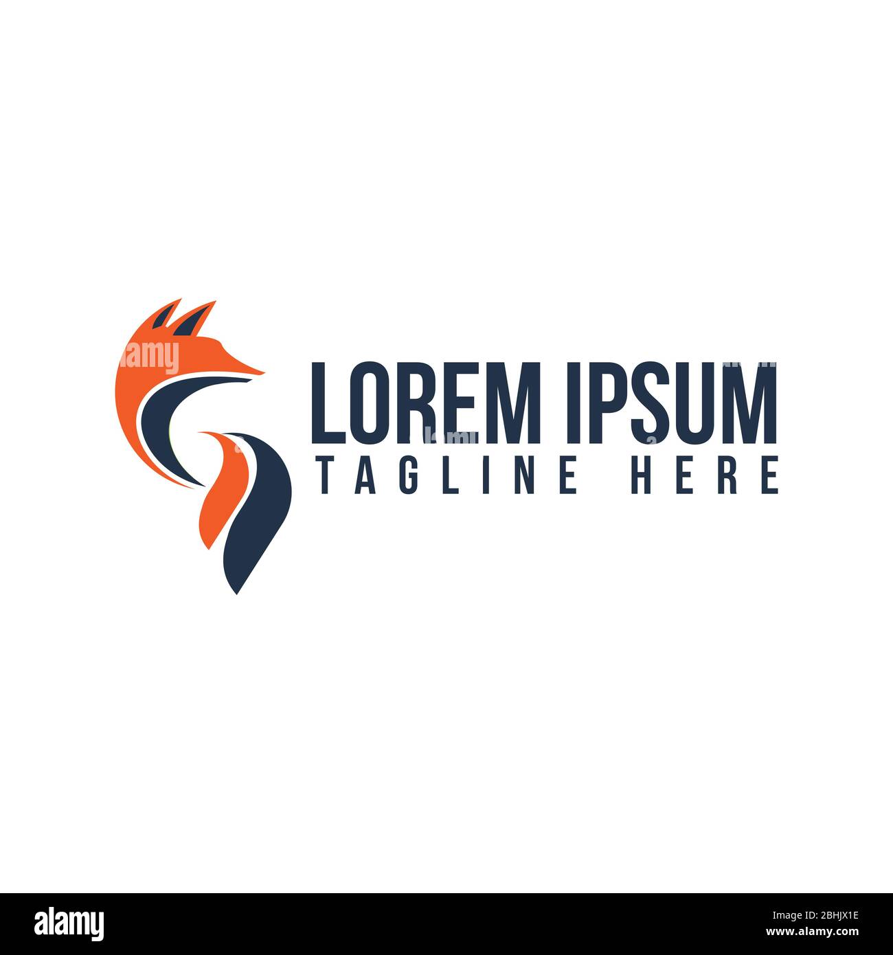 Fox unique symbol design on the white background. Flat design fox for ...