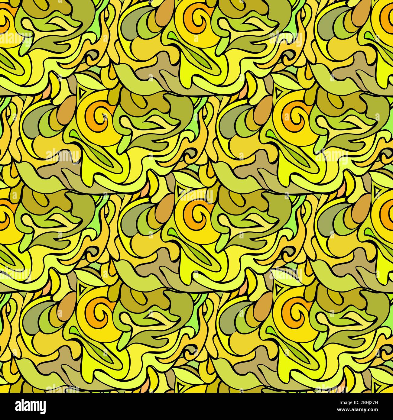 Yellow ornamental seamless line hi-res stock photography and images - Alamy