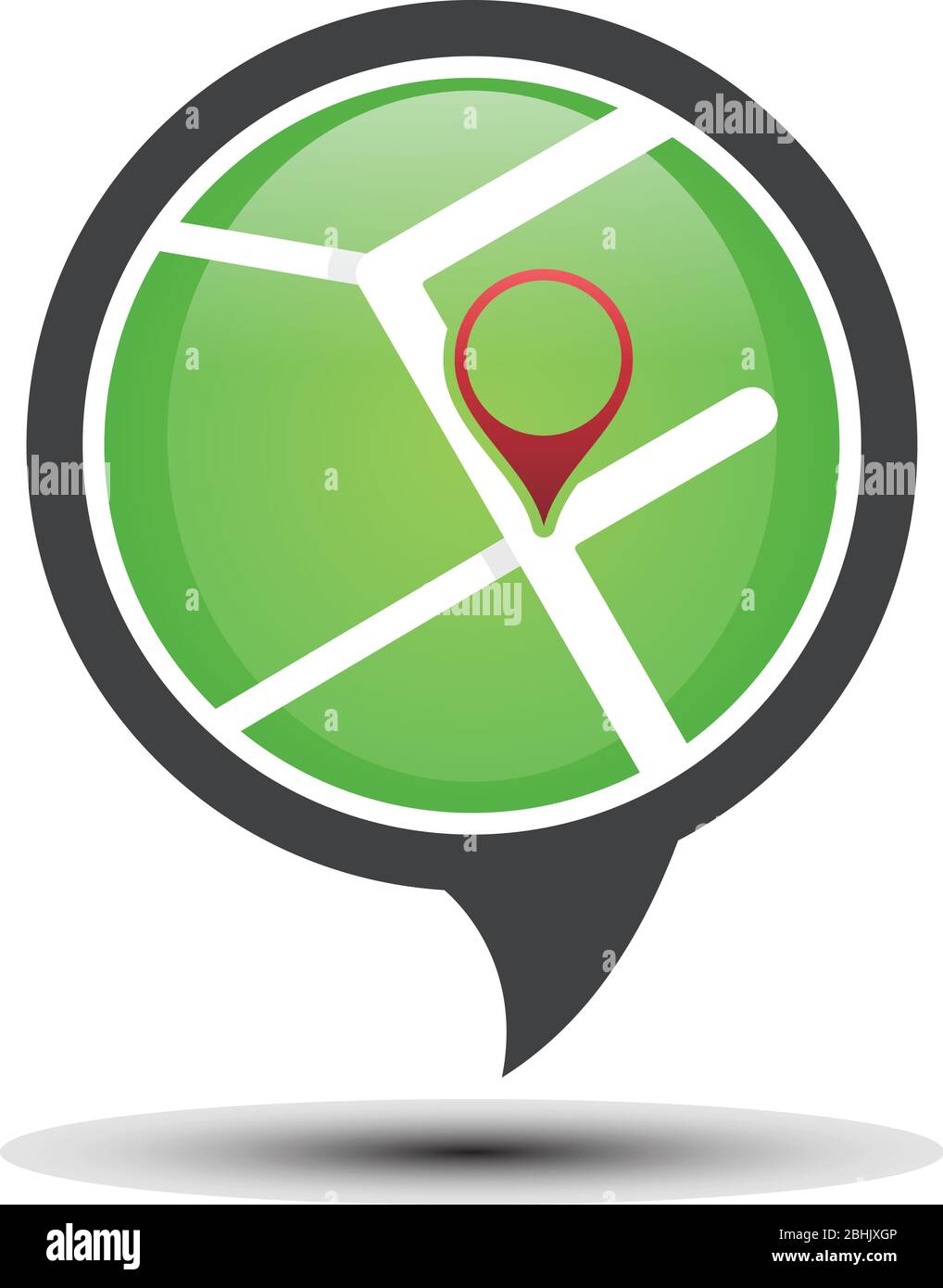 Talk map with bulb chat on the white background. Street map icon trendy ...